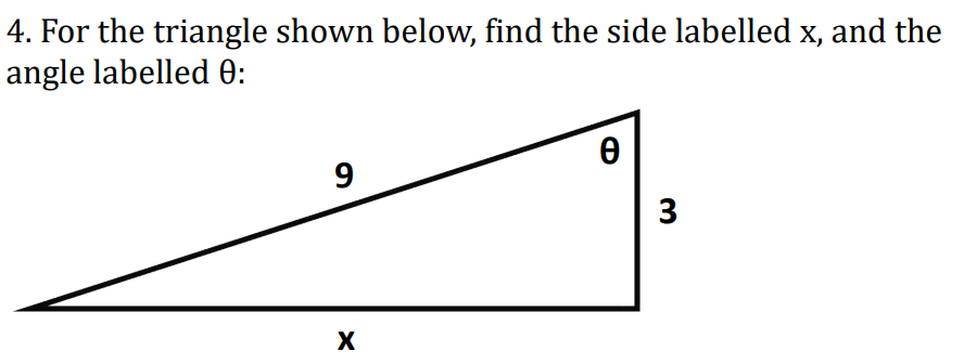 Solved For the triangle shown below, find the side labelled | Chegg.com