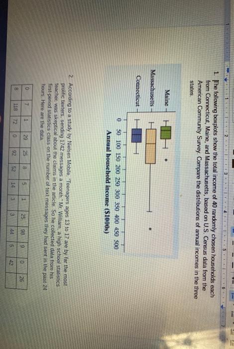 3. These parallel boxplots compare the distributions | Chegg.com