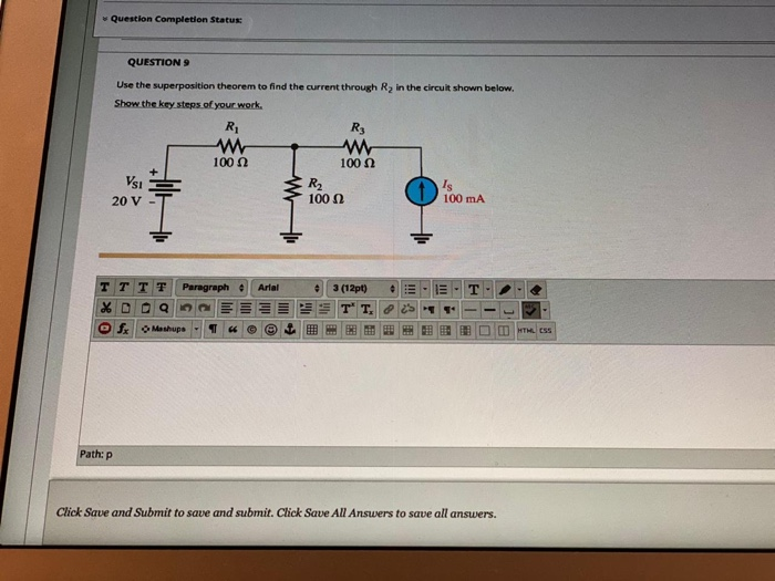 Solved Question Completion Status: QUESTION 9 Use the | Chegg.com