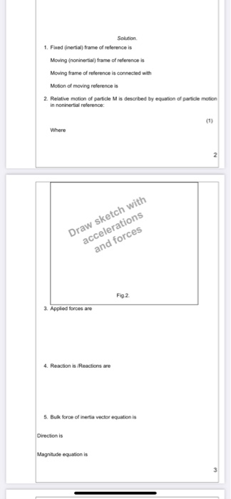 Equation of a particle motion in noninertial frame of | Chegg.com