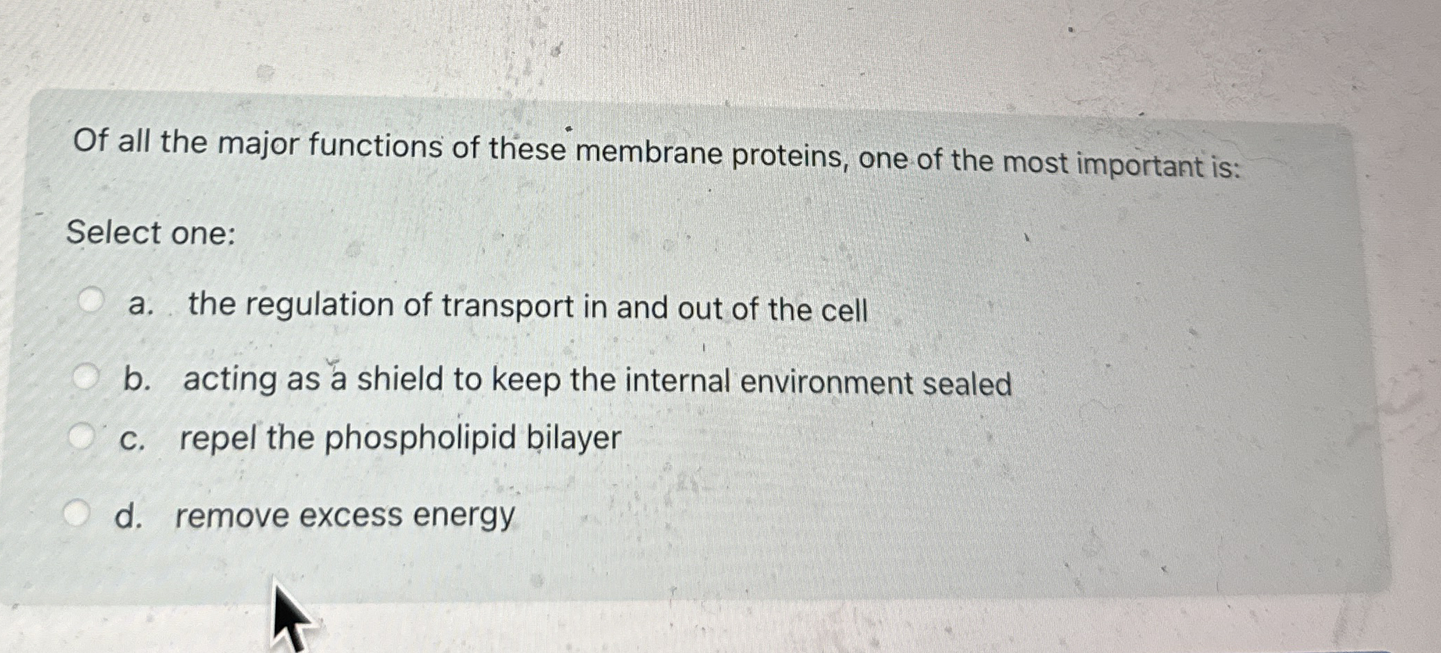 Solved Of all the major functions of these membrane | Chegg.com