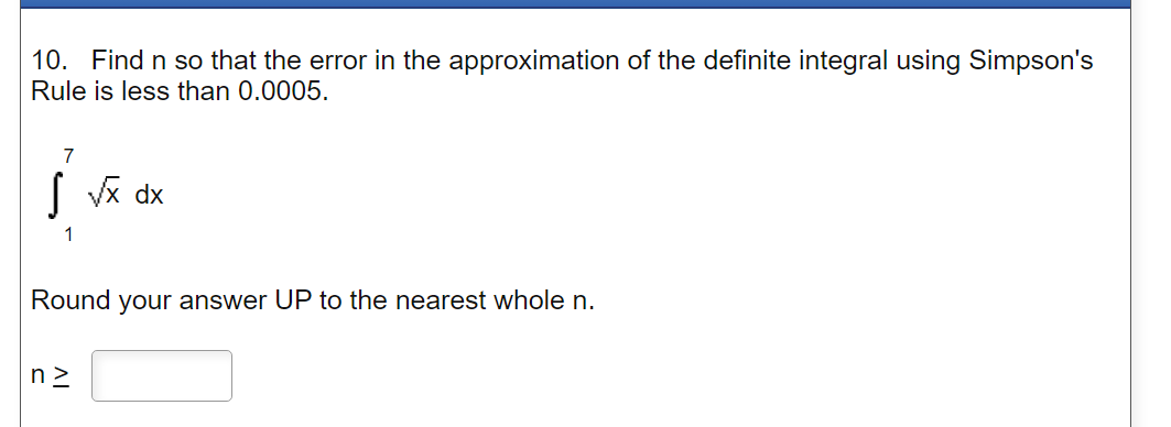Solved Find n ﻿so that the error in the approximation of the | Chegg.com