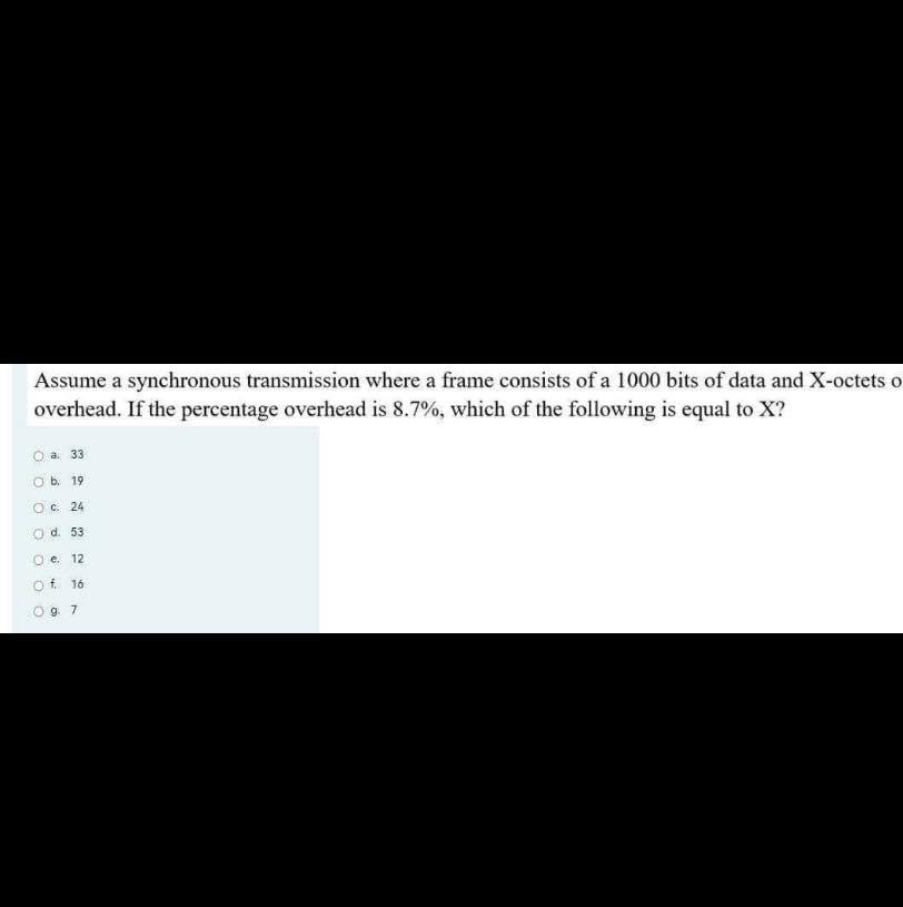 Solved Assume a synchronous transmission where a frame | Chegg.com