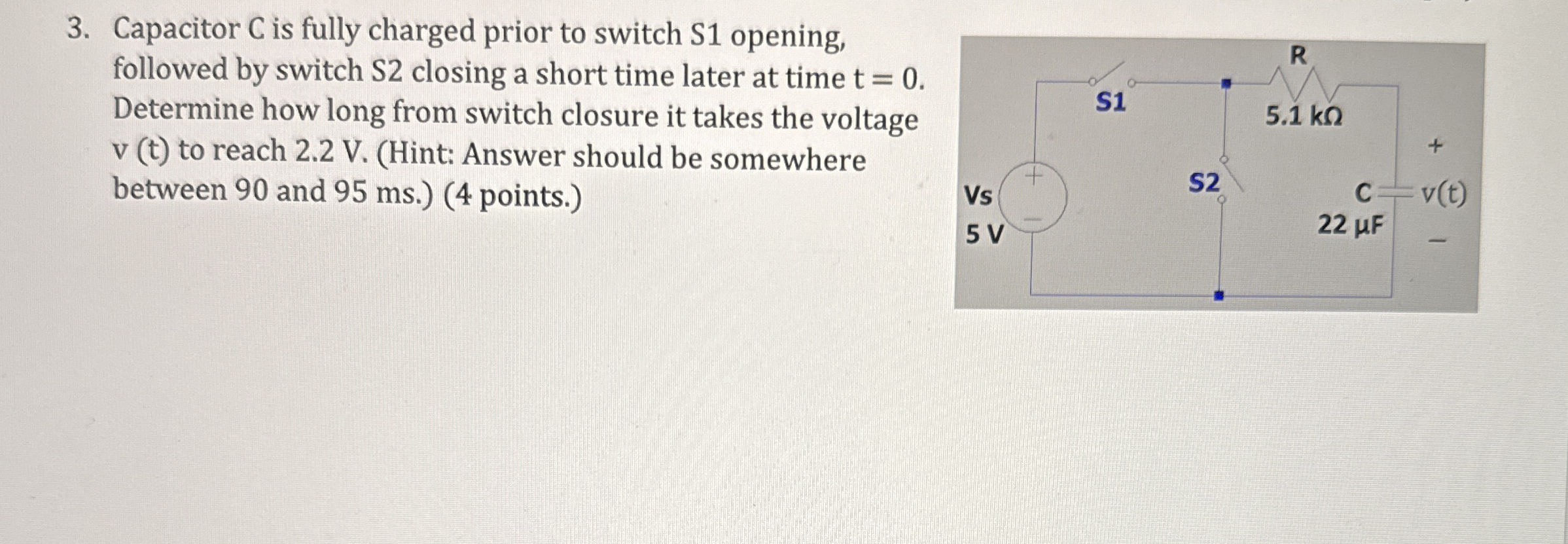 Solved Capacitor C is fully charged prior to switch S 1 | Chegg.com