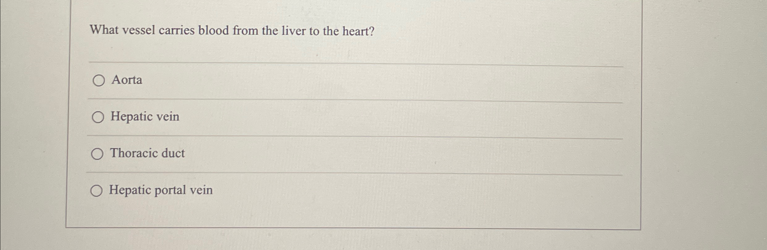 Solved What vessel carries blood from the liver to the | Chegg.com