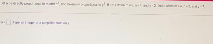 Solved Let a be directly proportional to m and n2, and | Chegg.com