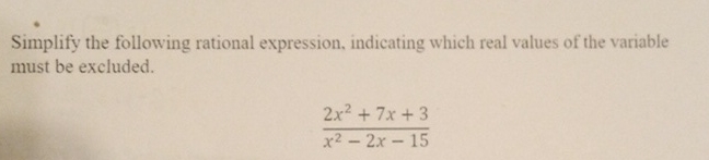 Solved Simplify the following rational expression, | Chegg.com