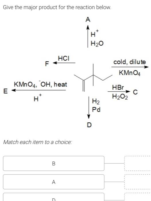 Solved Given the reaction below identify the Match each item | Chegg.com