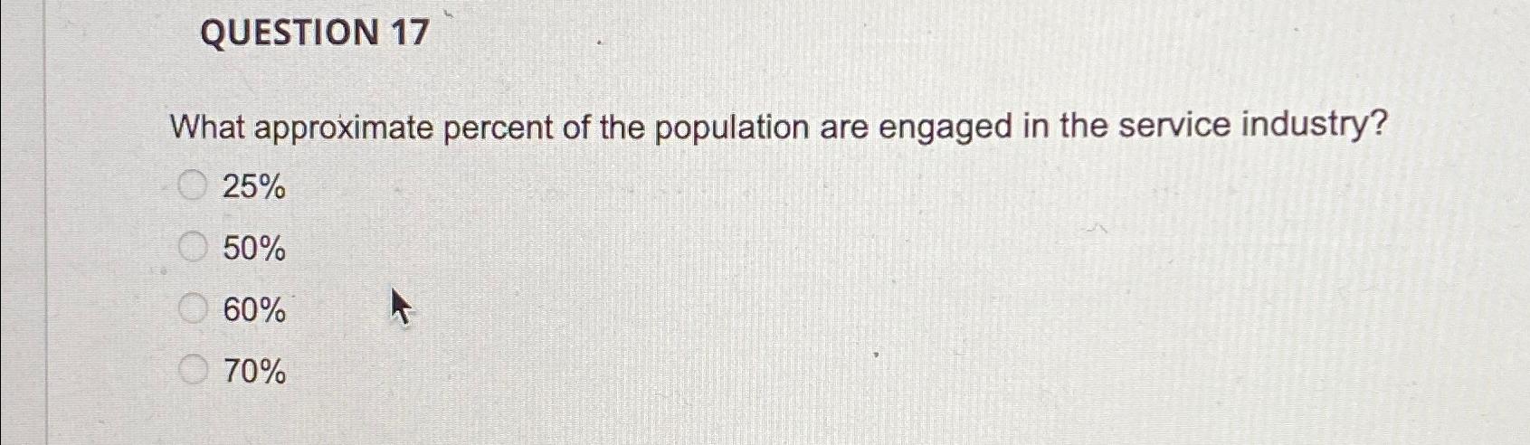 Solved QUESTION 17What approximate percent of the population | Chegg.com Solved QUESTION 17What approximate percent of the population | Chegg.com