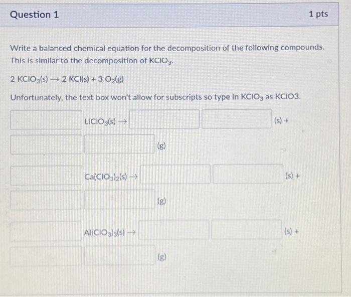 Solved Write a balanced chemical equation for the | Chegg.com