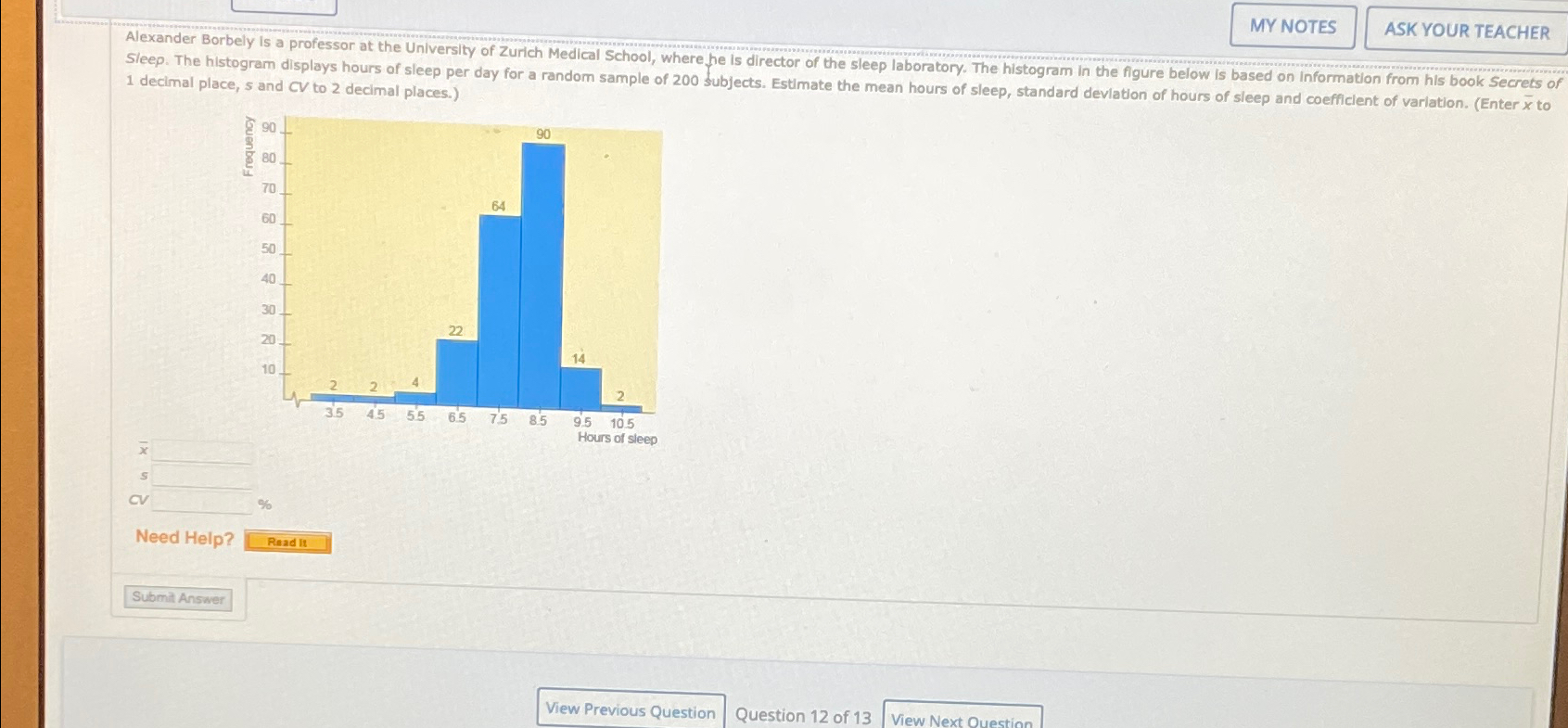 Solved 1 ﻿decimal place, s ﻿and CV ﻿to 2 ﻿decimal | Chegg.com