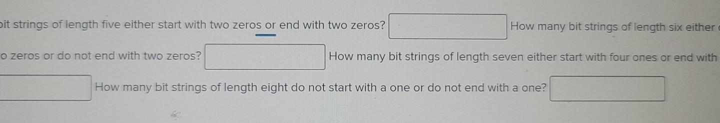 Solved bit strings of length five either start with two | Chegg.com
