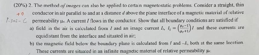 Solved (20%) 2. The method of images can also be applied to | Chegg.com