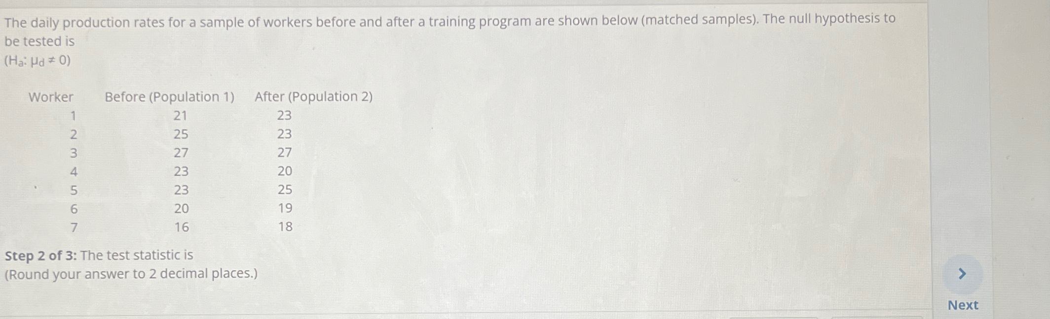 Solved The daily production rates for a sample of workers | Chegg.com