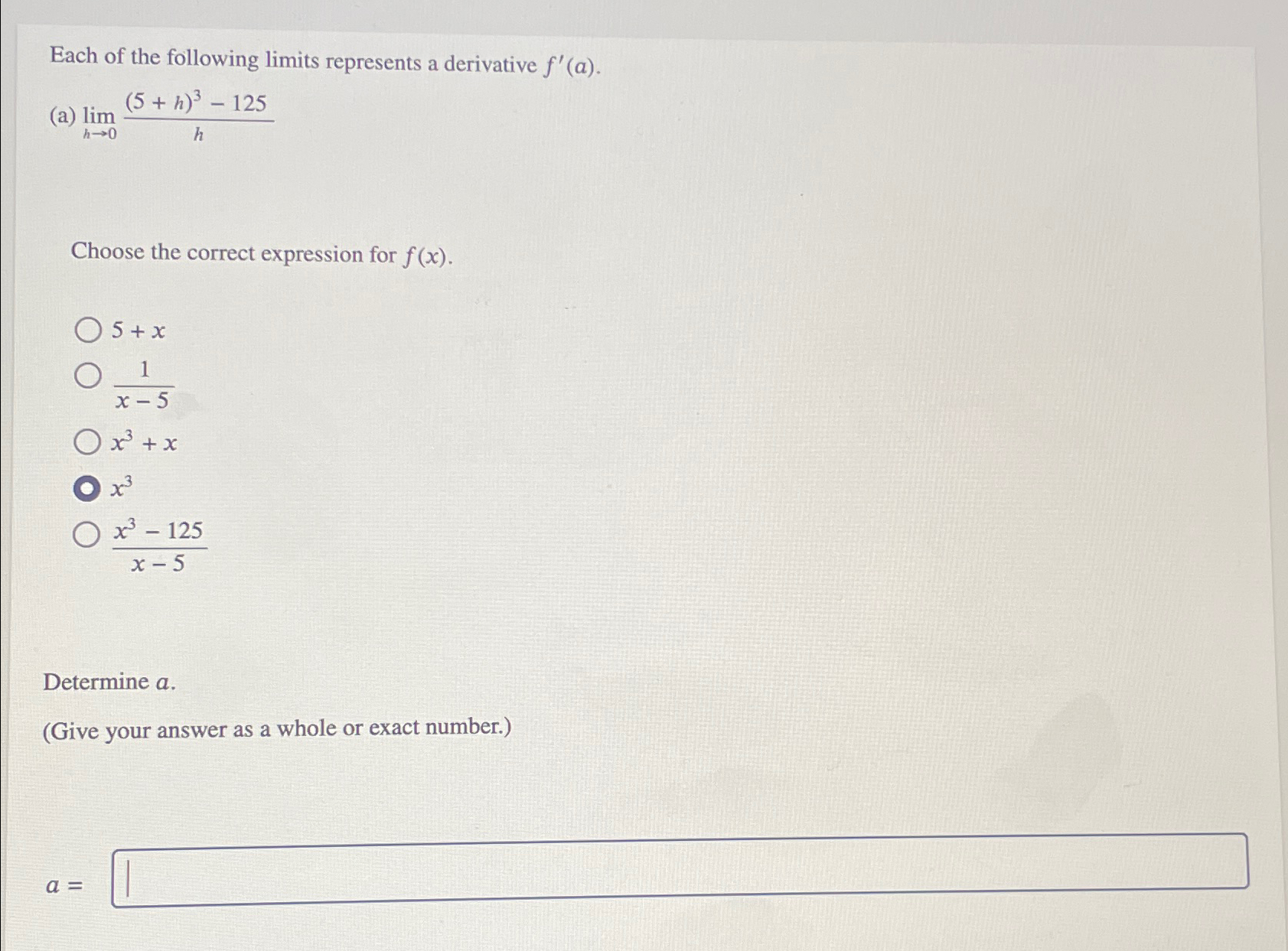 Solved Each of the following limits represents a derivative | Chegg.com