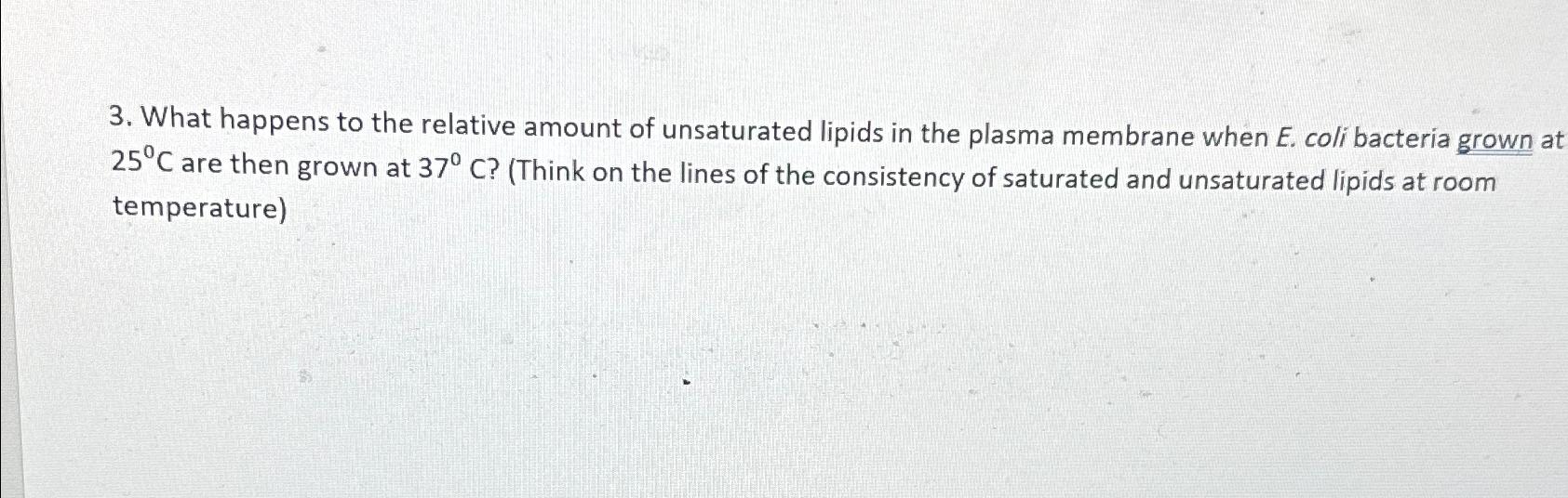Solved What happens to the relative amount of unsaturated | Chegg.com