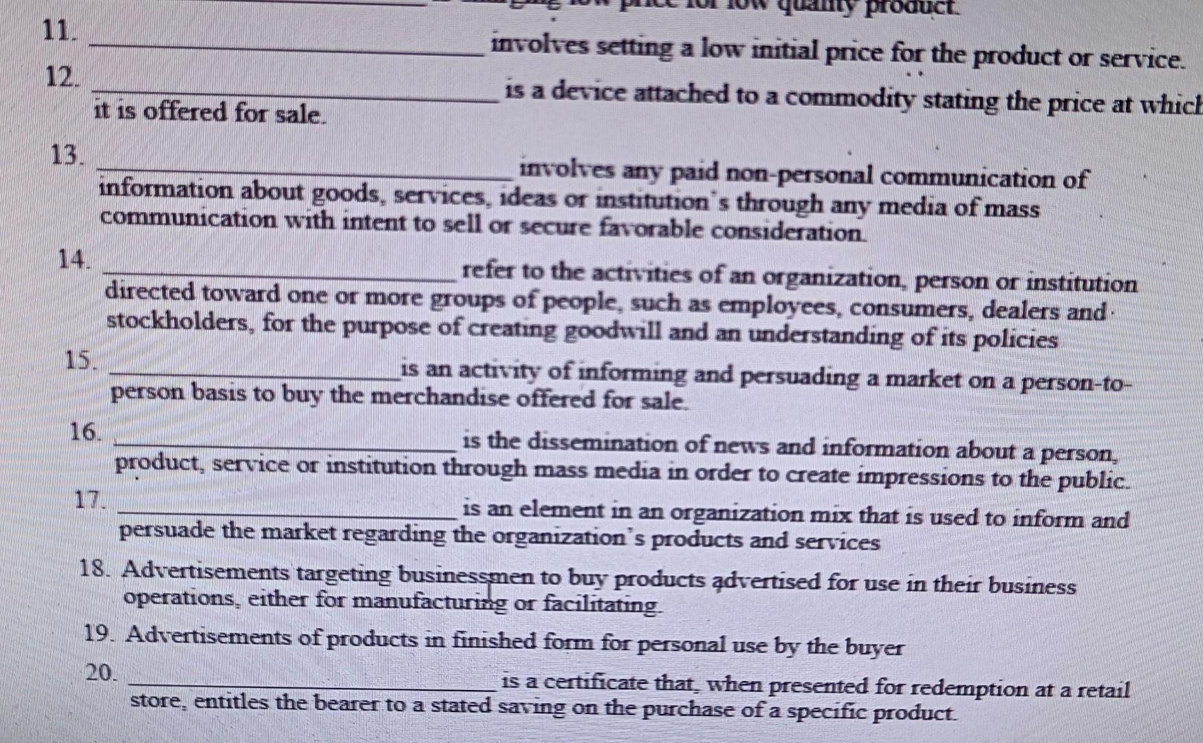 Solved involves setting a low initial price for the product | Chegg.com