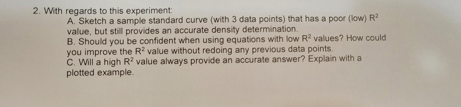 2. With regards to this experiment: A. Sketch a | Chegg.com