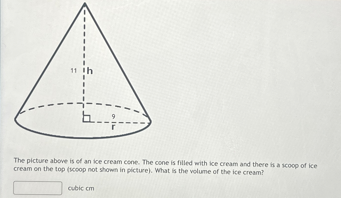 Solved The picture above is of an ice cream cone. The cone | Chegg.com