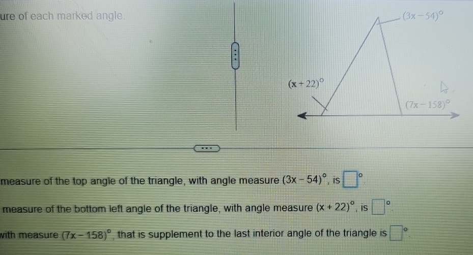 Solved find the measure of each marked angle. easure of the | Chegg.com