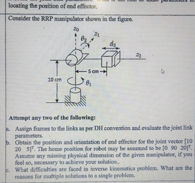 Solved locating the position of end effector.Consider the | Chegg.com