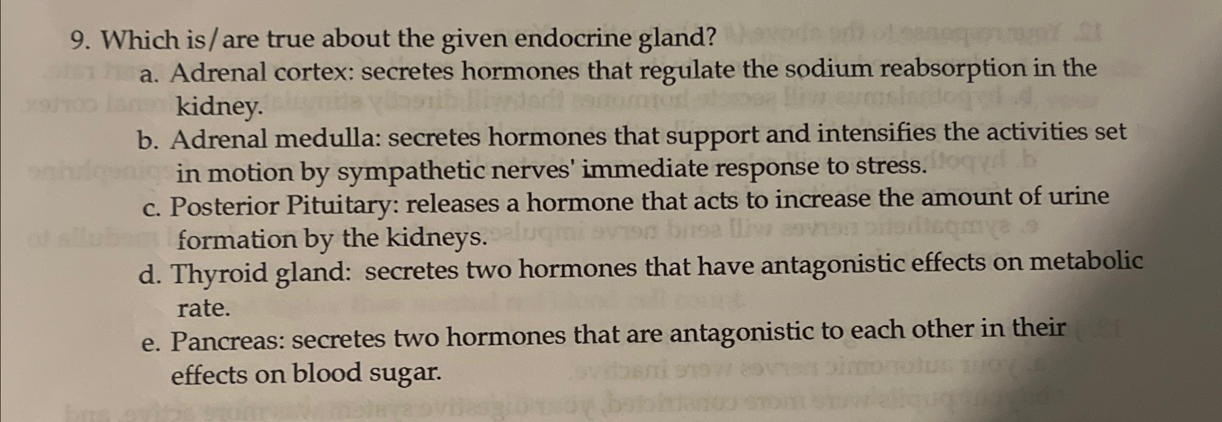 Solved Which is/ ﻿are true about the given endocrine | Chegg.com