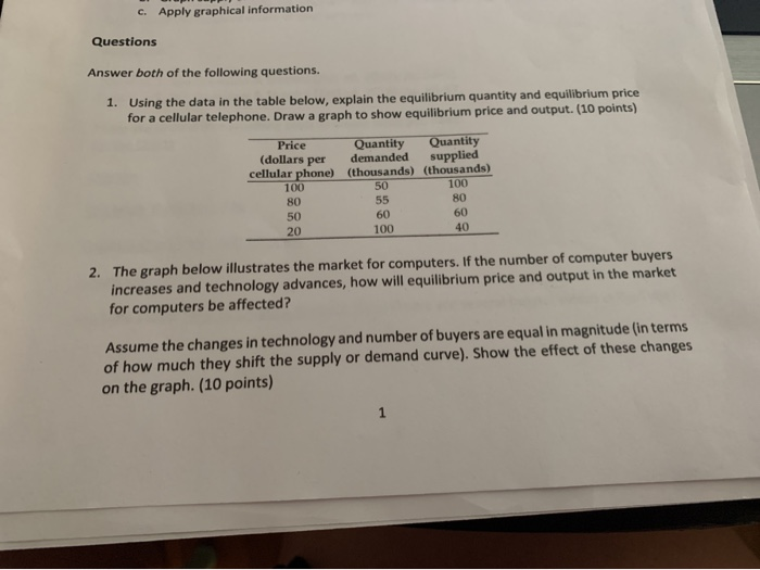 Solved c. Apply graphical information Questions Answer both | Chegg.com