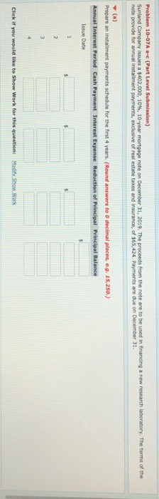 Solved Problem 10-07A (Part Level Submission) Sunland | Chegg.com