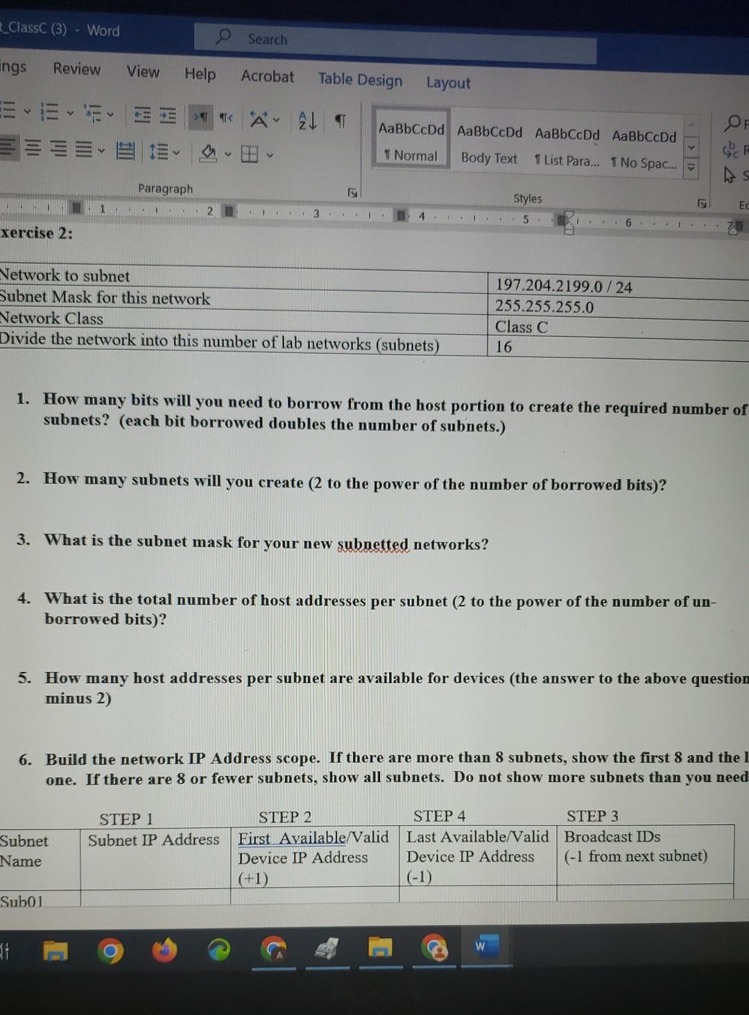 Solved 1. How many bits will you need to borrow from the | Chegg.com