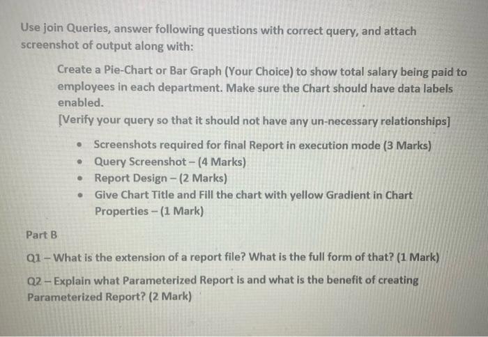 Assignment - 3 Report Building 13 Marks Database | Chegg.com