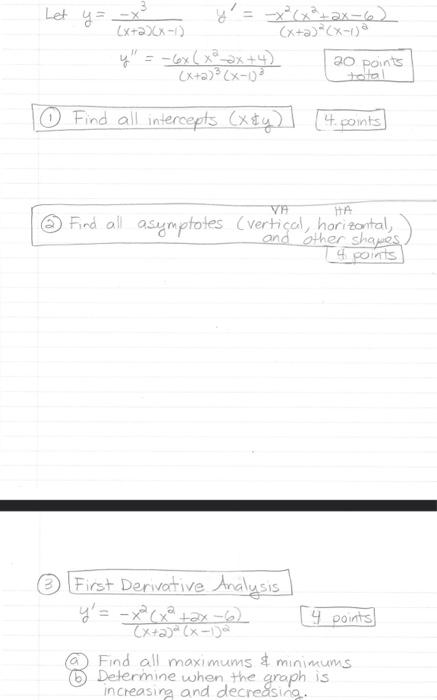 Solved Let y=(x+2)(x−1)−x3y′=(x+2)2(x−1)2−x2(x2+2x−6) | Chegg.com