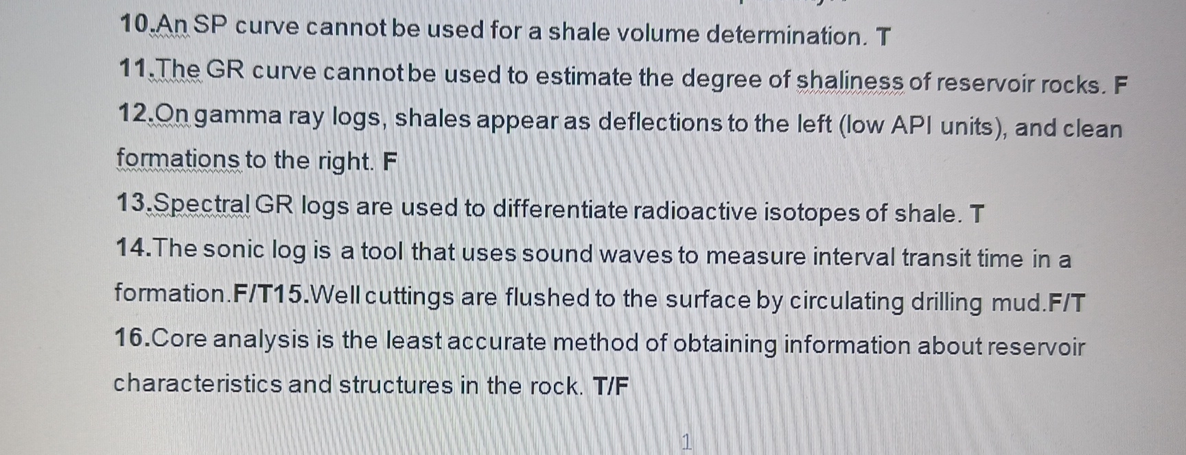 Solved An SP curve cannot be used for a shale volume | Chegg.com