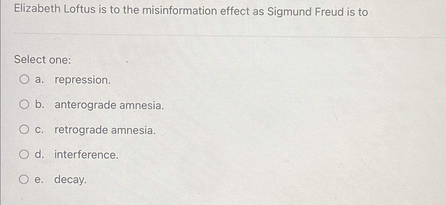 Solved Elizabeth Loftus is to the misinformation effect as | Chegg.com