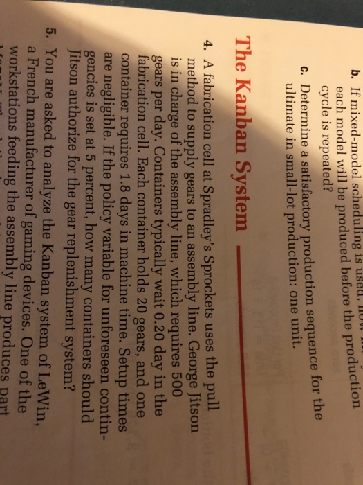 Solved b. If mixed-model scheduling is usel, How each model | Chegg.com