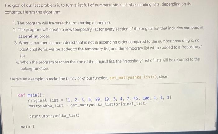 Solved in PythonDon't use eval(), break(), file i/o, | Chegg.com