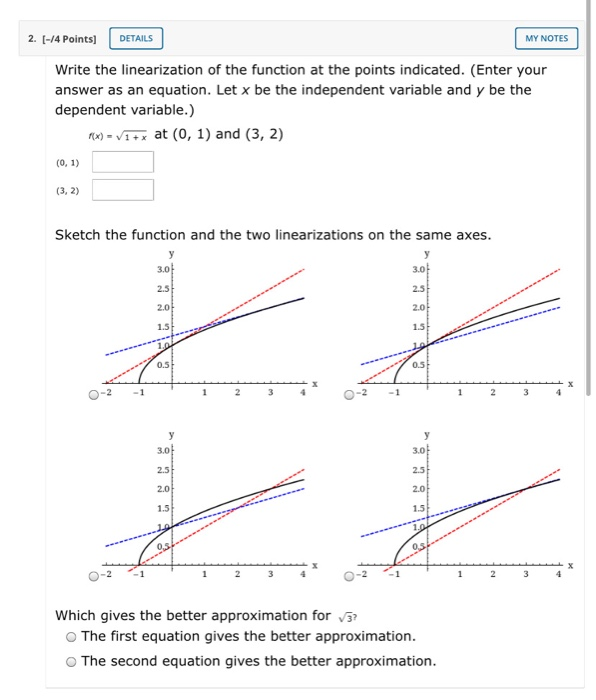 Solved DETAILS MY NOTES 2. [-/4 Points] Write the | Chegg.com