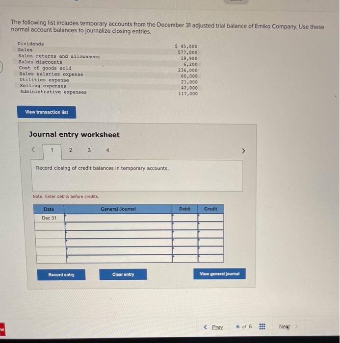 Solved The following list includes temporary accounts from | Chegg.com