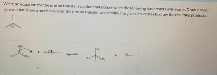Solved Write an equation for the proton transfer reaction | Chegg.com