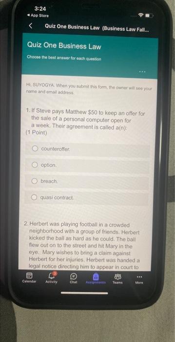 Solved Hi, SUYOGYA. When yori submit this form, then owner | Chegg.com