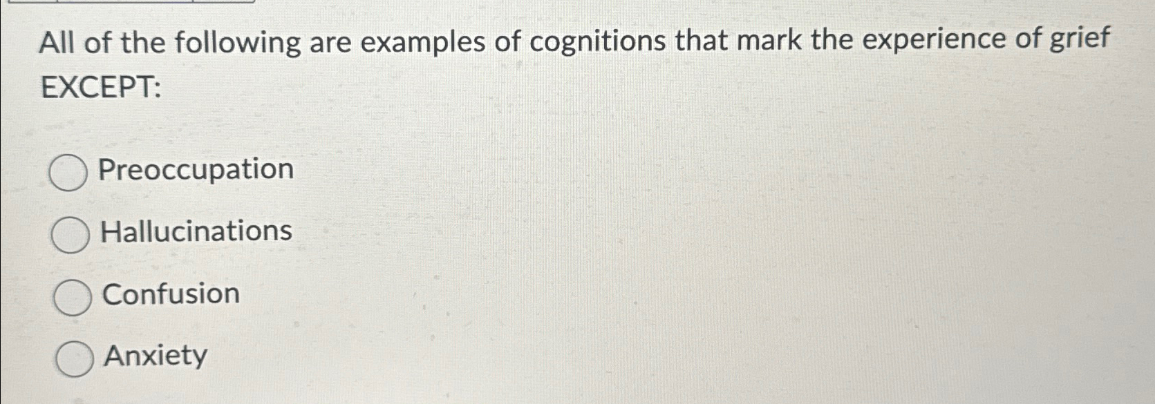 Solved All of the following are examples of cognitions that | Chegg.com