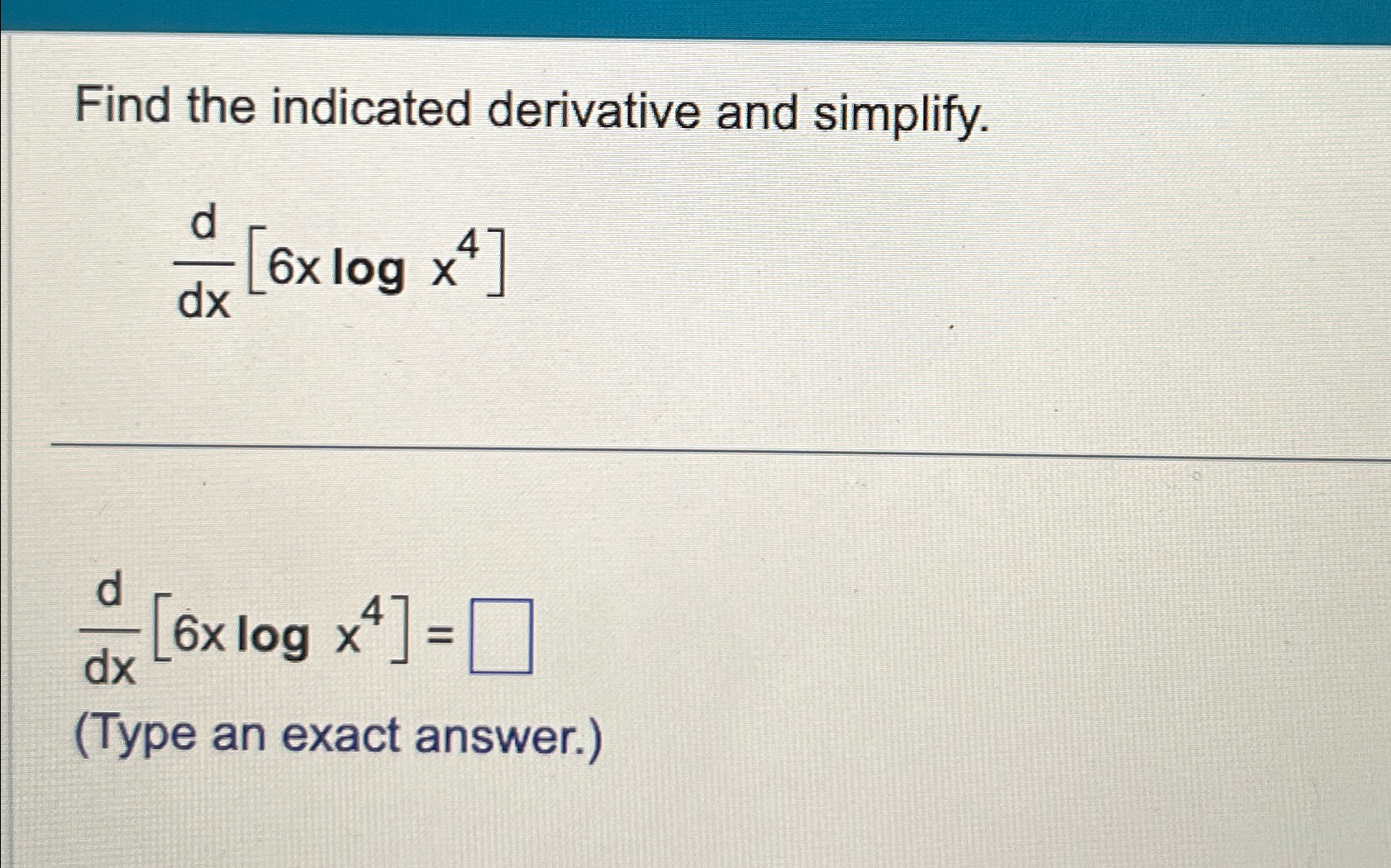 Solved Find the indicated derivative and | Chegg.com