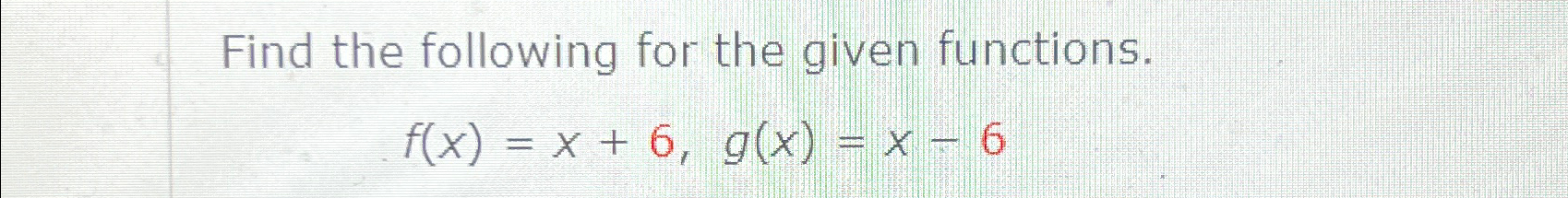 Solved Find the following for the given | Chegg.com