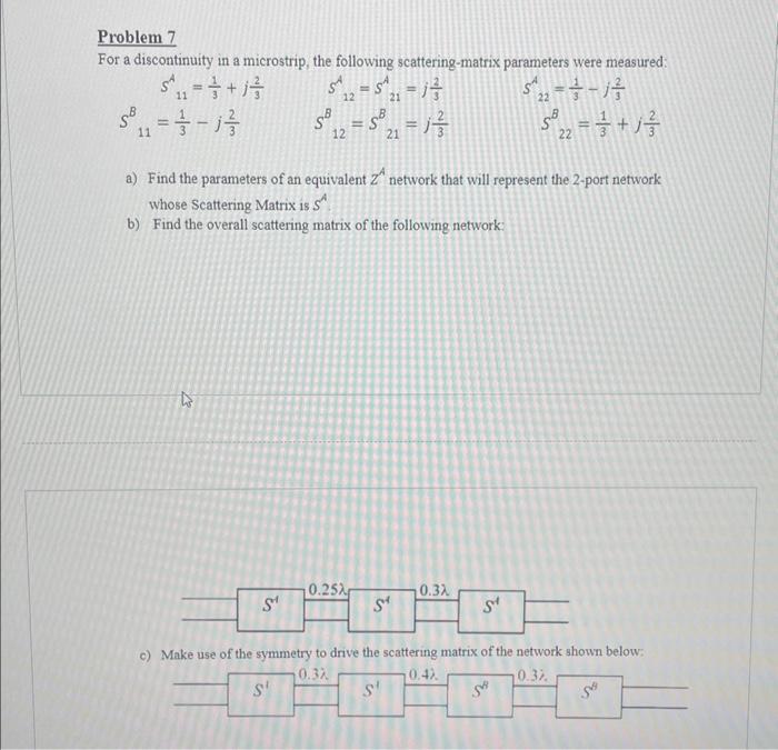 Solved Problem 7 For a discontinuity in a microstrip, the | Chegg.com