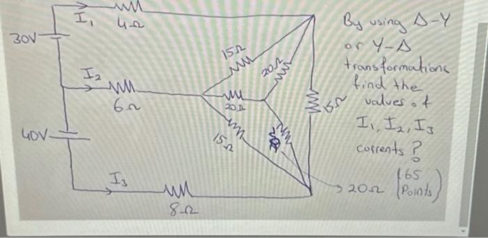 Solved By using Δ−Y or Y - Δ transformations find the | Chegg.com