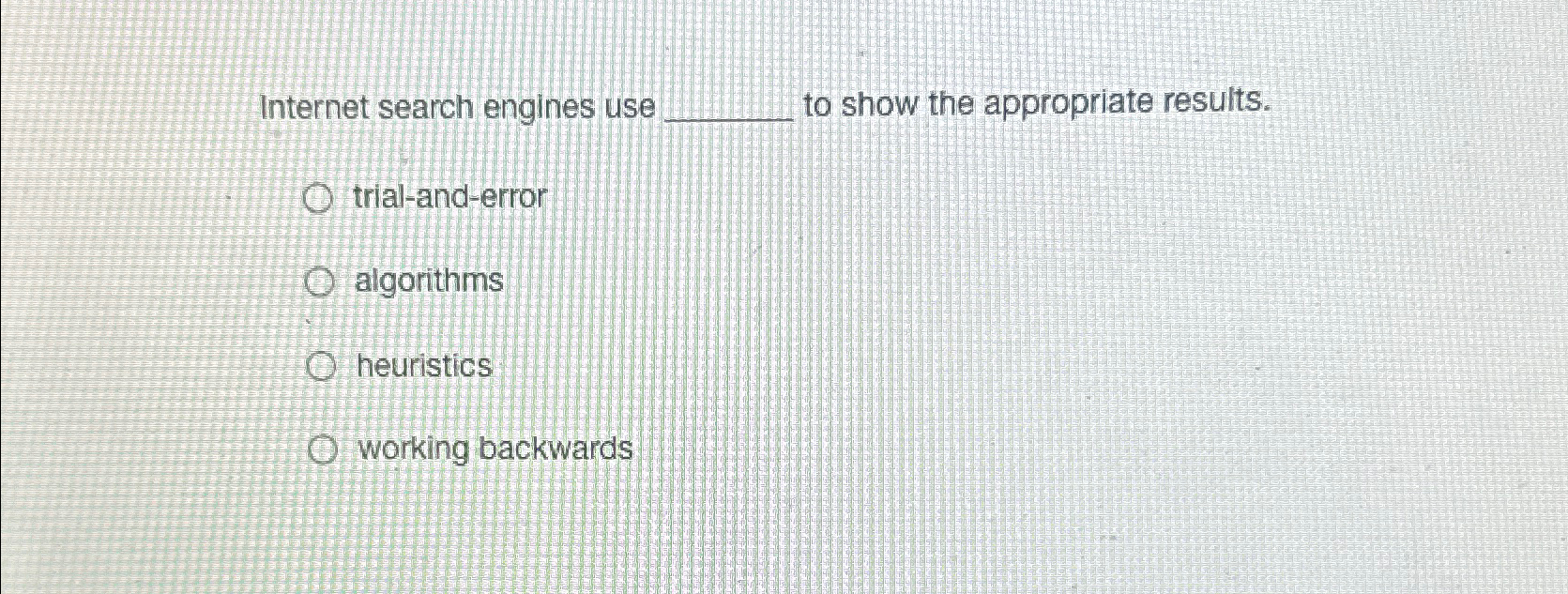 Solved Internet search engines use to show the appropriate | Chegg.com