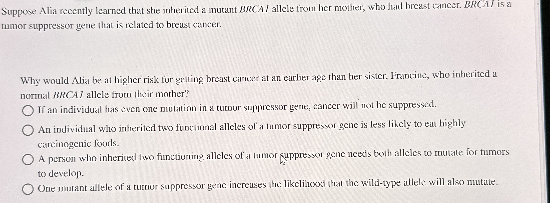 Solved Suppose Alia recently learned that she inherited a | Chegg.com