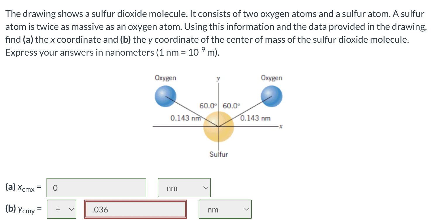 Solved The drawing shows a sulfur dioxide molecule. It | Chegg.com