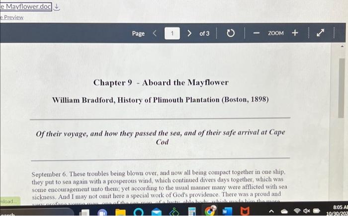 William Bradford, History of Plimouth Plantation | Chegg.com