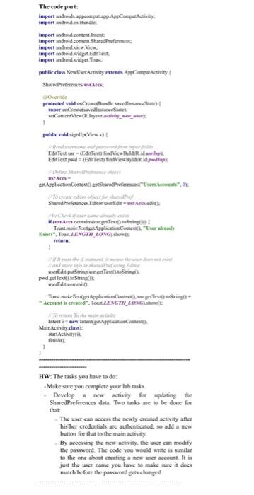 Solved The app is of two activities: \& MainActivity | Chegg.com