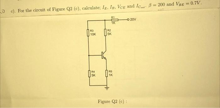 Solved c). For the circuit of Figure Q2 (c), calculate; | Chegg.com